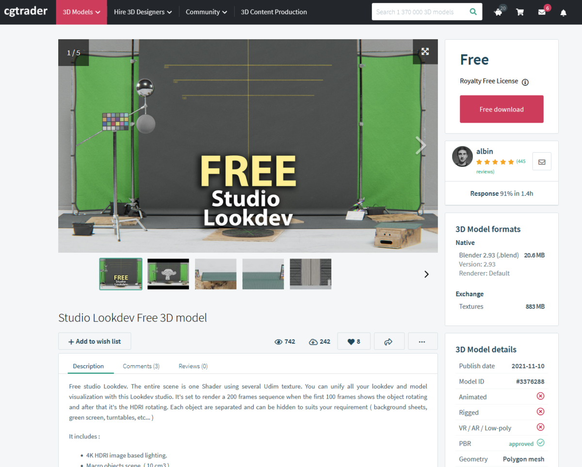 LOOKDEV STUDIOでマテリアルを確認 – ZKI design