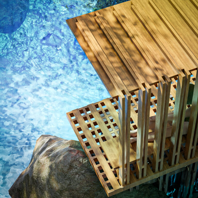 椎葉村秘境サウナデザインコンテストのレンダリングについて – ZKI design